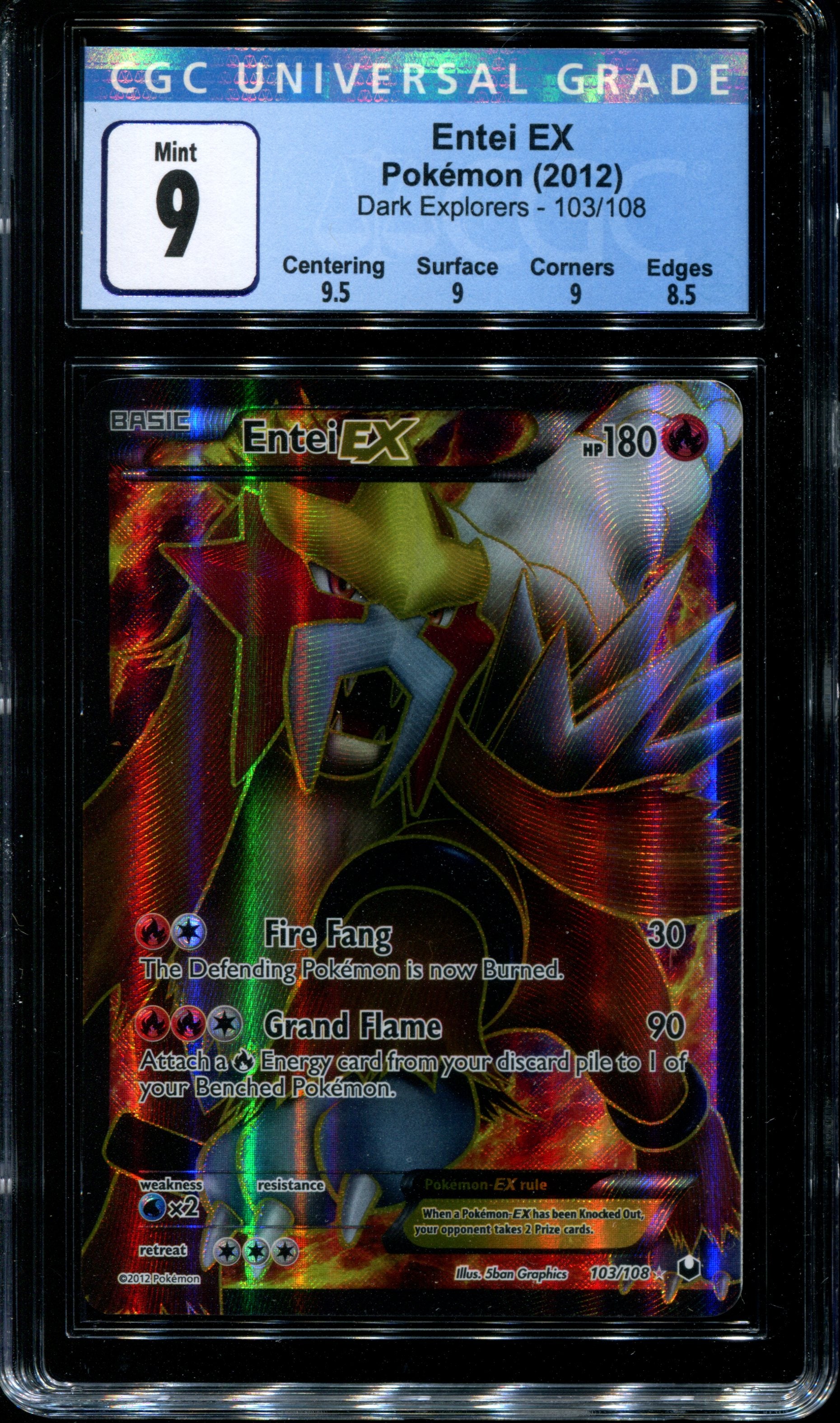Pokemon Entei Ex Card